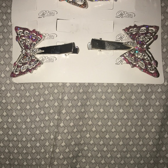 Accessories | New Cute Pink Irridescent Butterfly Hair Clips | Poshmark